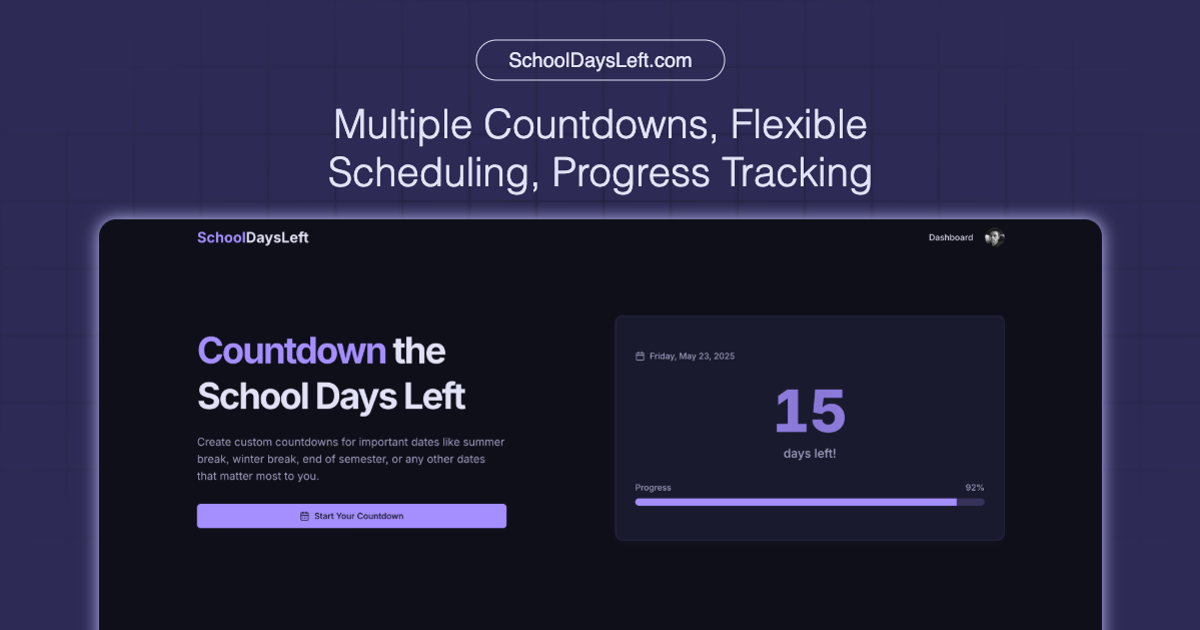 Countdown the School Days Left